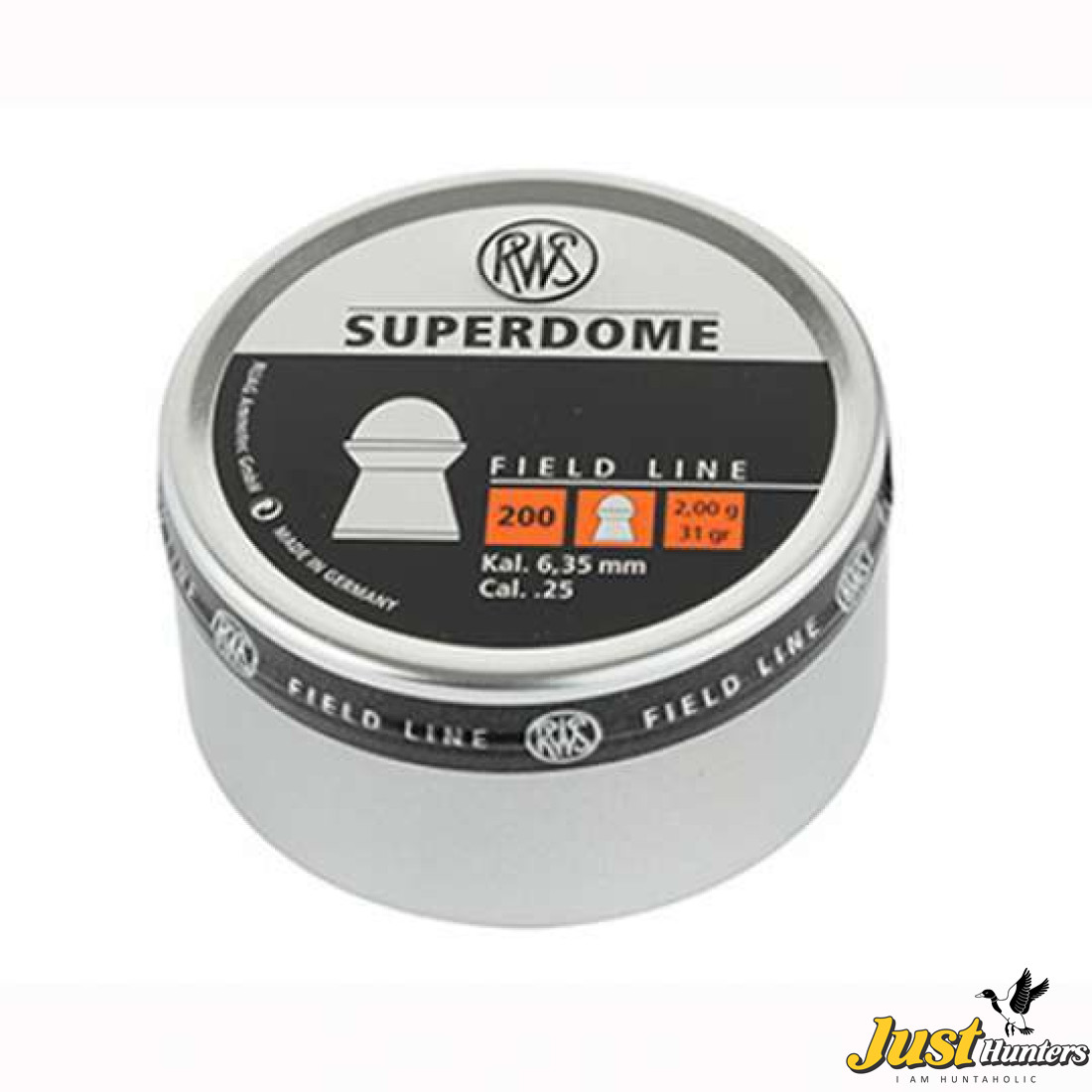 RWS SUPER DOME Field Line .25 Caliber Pellet - Hunting, Shooting ...