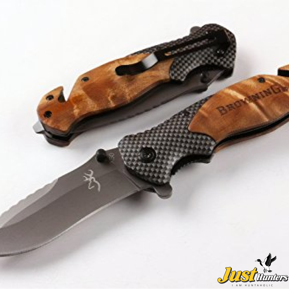 Browning X50 Tactical Wood Folding Hunting Knife - Hunting, Shooting ...
