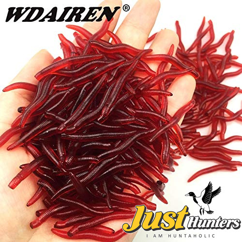 20 Pcs Soft Lure Fishing Simulation Earthworm Red Worms Artificial ...