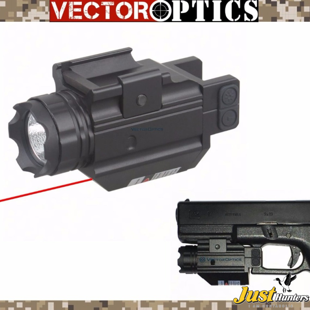 Vector Optics Tactical Pistol Flashlight with Red Laser Sight Combo for ...