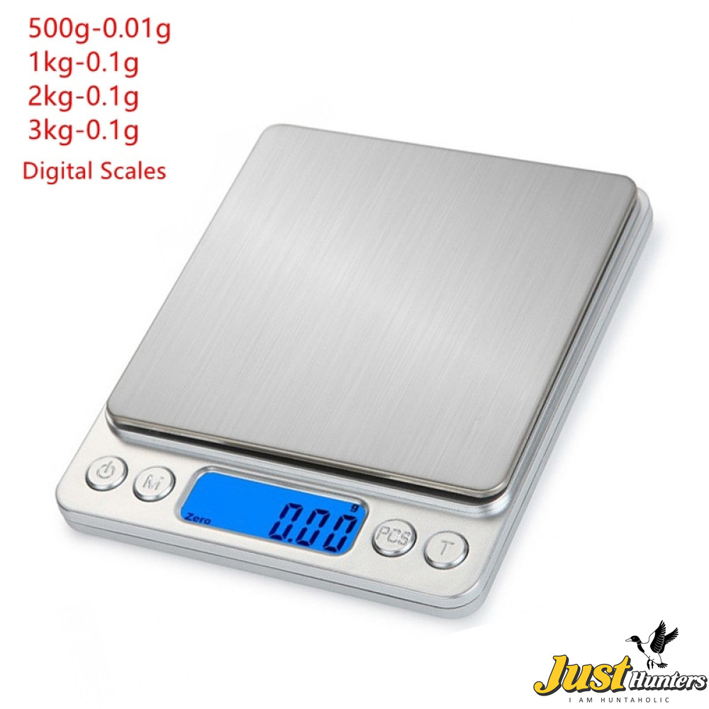 Digital Scale 0.01/0.1g 500g/1/2/3kg Precision LCD Digital Scales ...