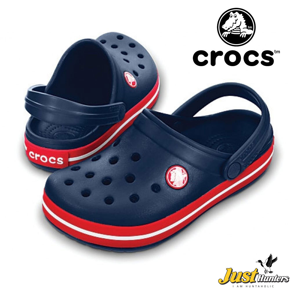 Crocs Shoes Navy Blue with Red Clogs Unisex