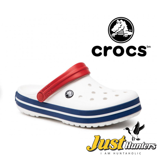 Crocs Shoes White and Blue Clogs Unisex