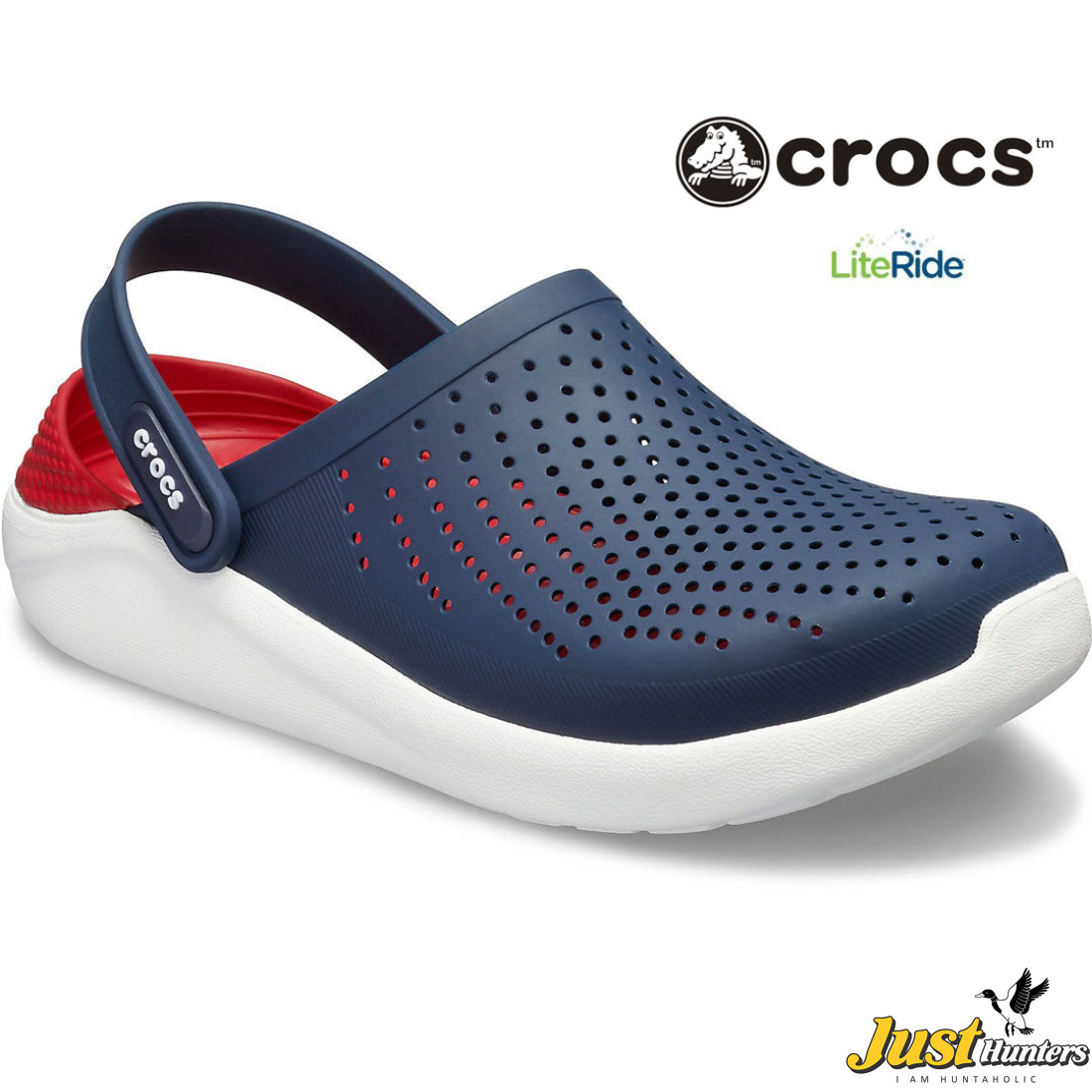 Crocs LiteRide Clogs Navy Blue and Red