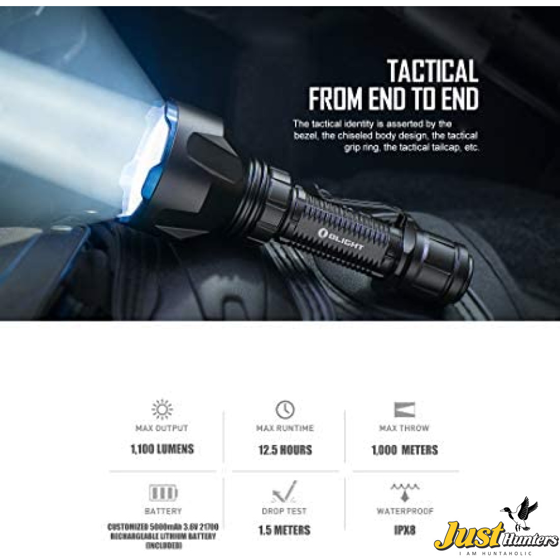 Olight Warrior X Turbo KIT 1100 Lumen 1000 Meter Throw Tail Switch ...
