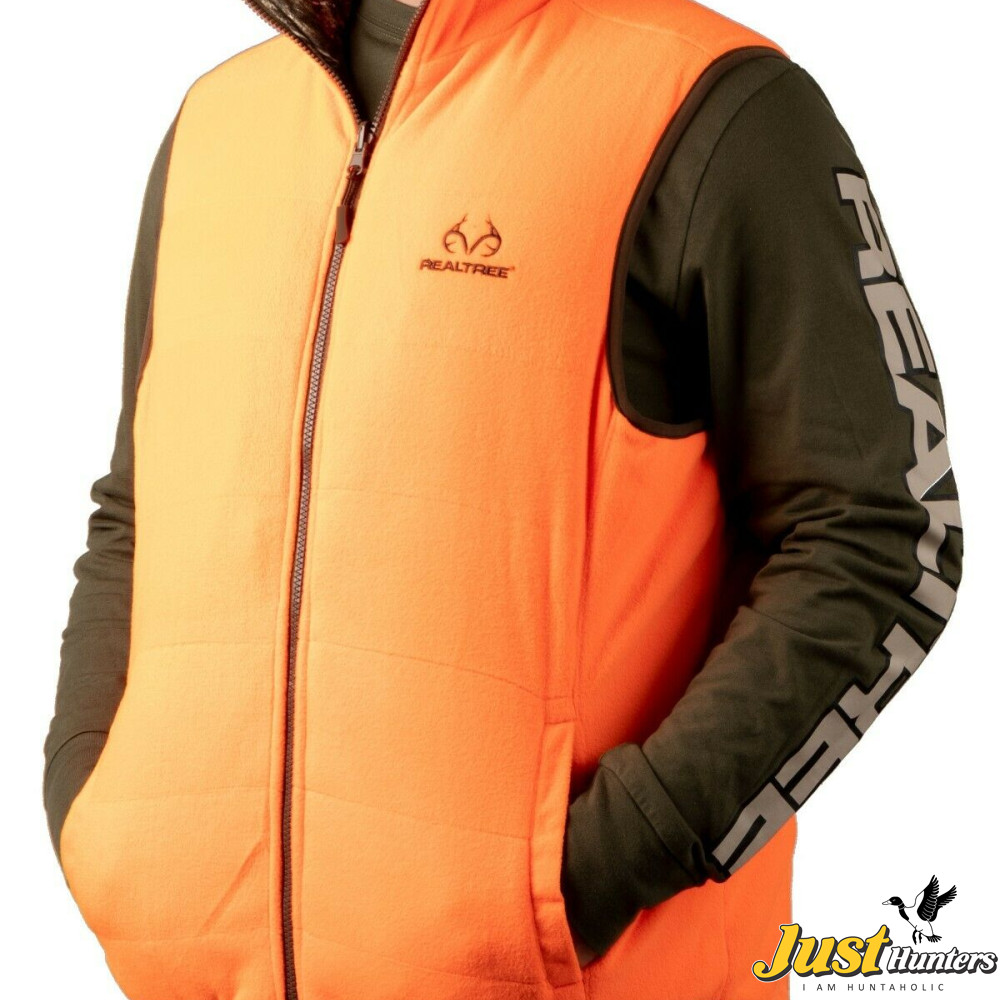 Men's Realtree Edge Reversible Camo Vest Edge/Blaze Orange Side Pockets