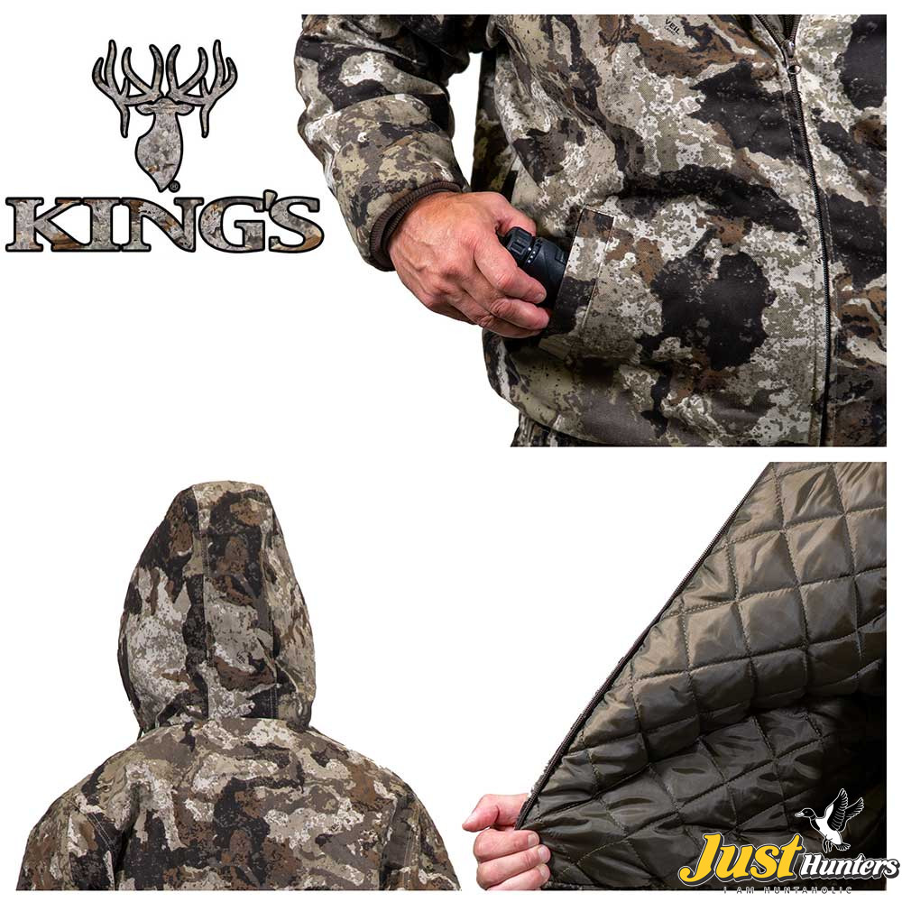 Kings Camo Youth Insulated Twill Veil Camo Hunting Jacket with Cotton Shell