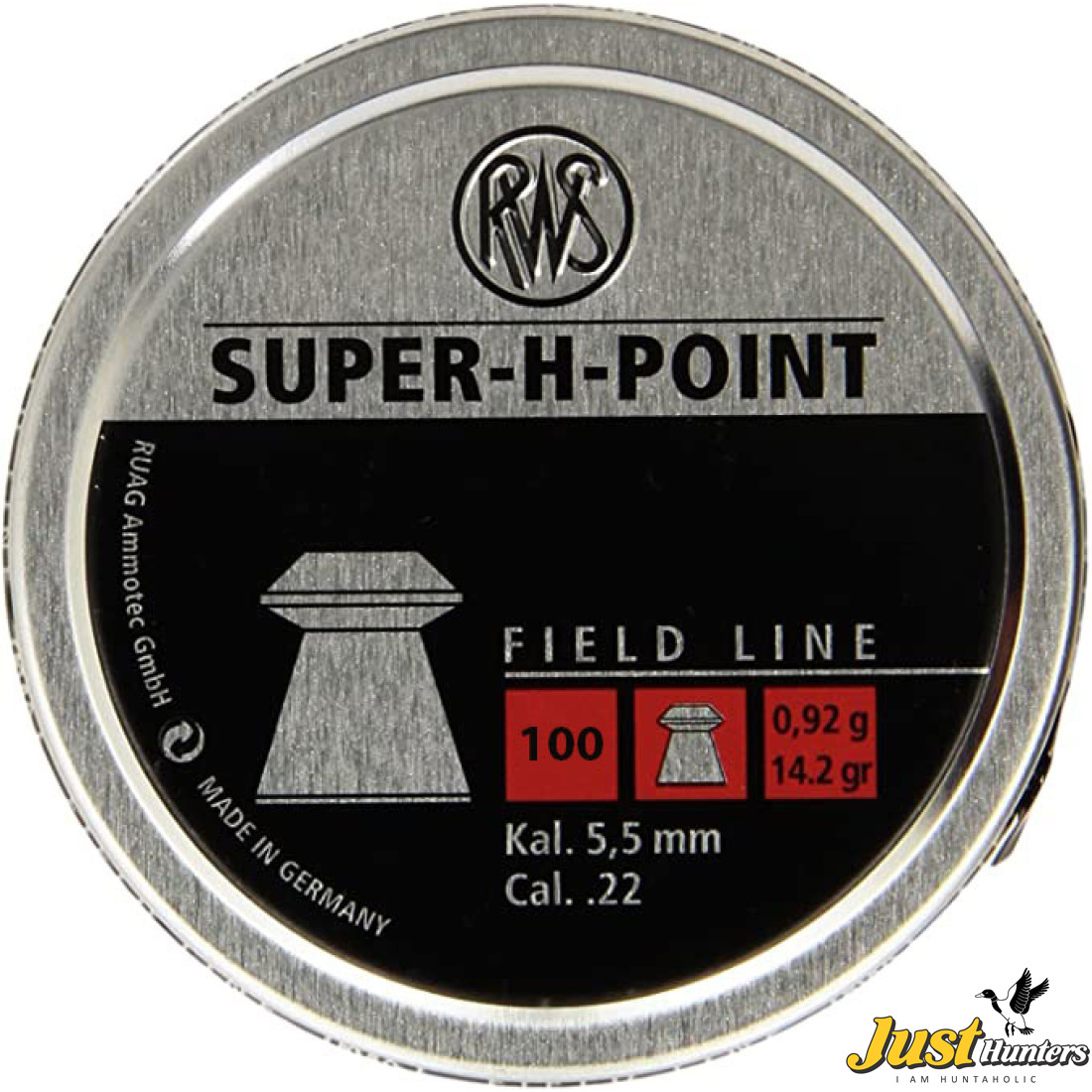 RWS SUPER H POINT Field Line .22 Caliber Pellet 100 Packing - Hunting ...