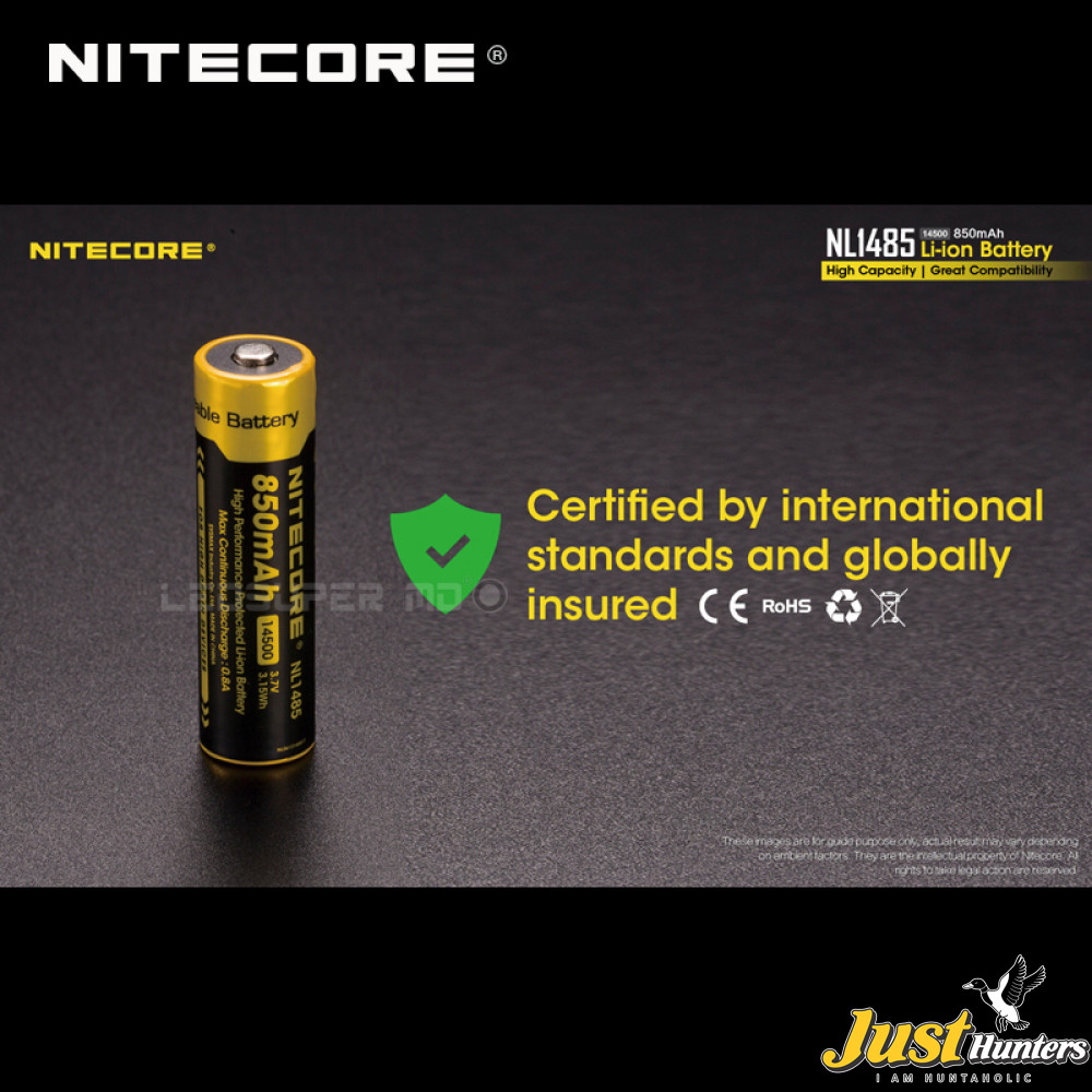 Nitecore NL1485, Rechargeable, 850mAh, 14500 Battery CE and RoHS ...