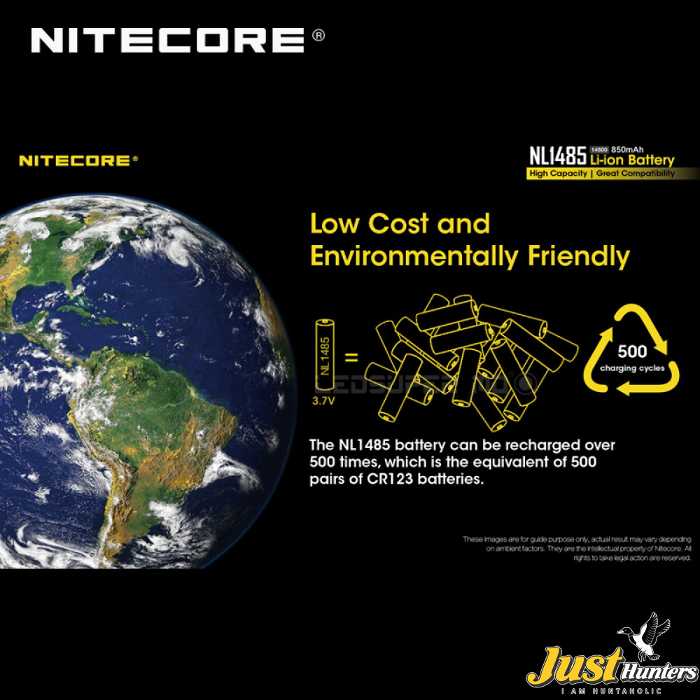 Nitecore NL1485, Rechargeable, 850mAh, 14500 Battery CE and RoHS ...