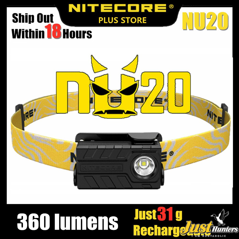 NITECORE NU20 Headlamp 360 Lumens Headlight built-in lithium battery ...