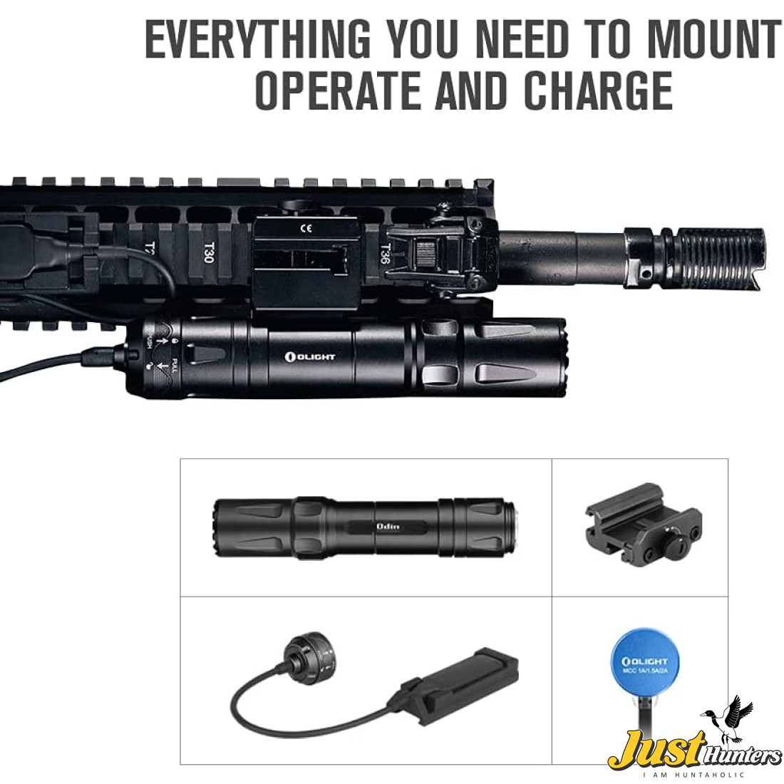 OLIGHT Odin 2000 Lumens Picatinny Rail Mounted Rechargeable Tactical ...