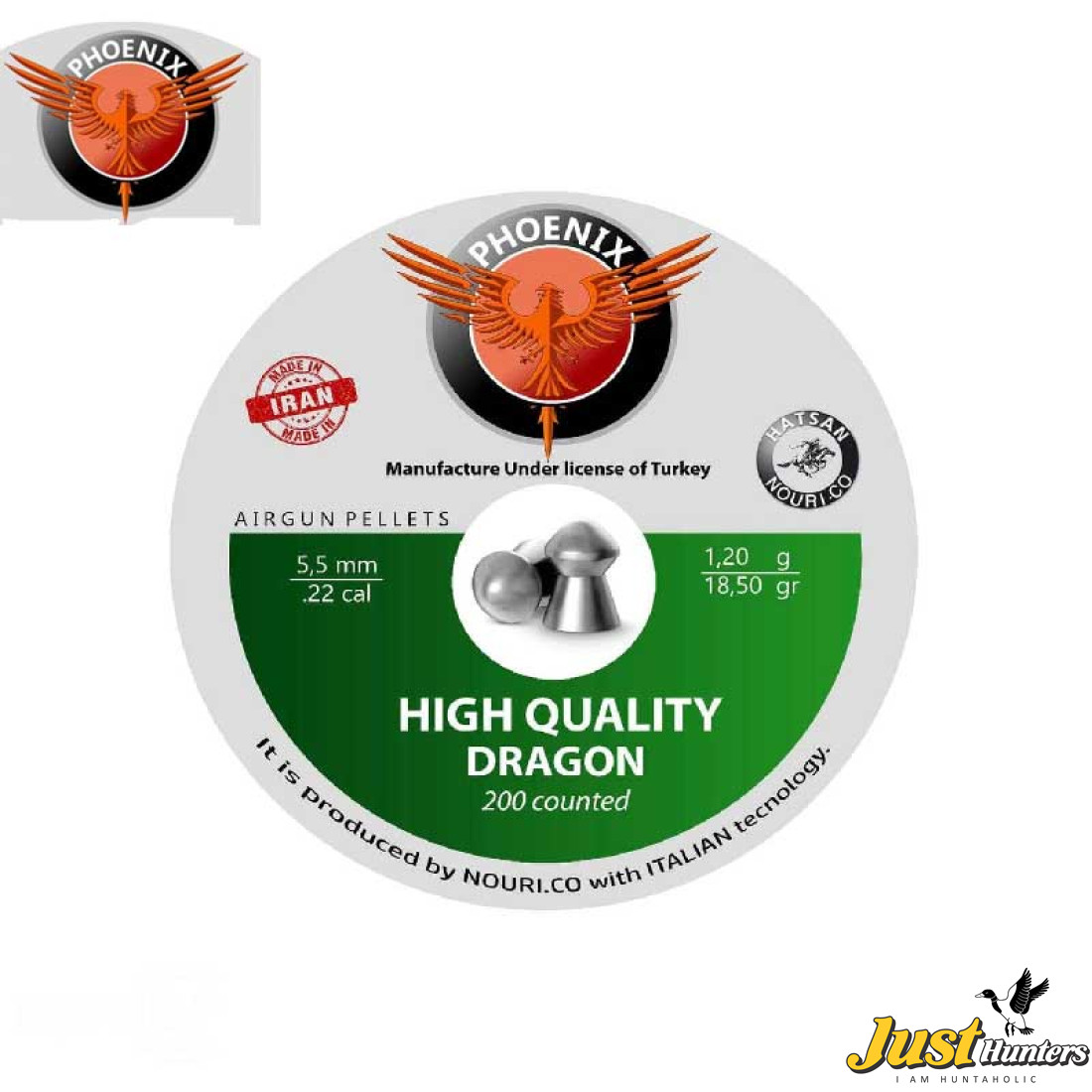 PHOENIX DRAGON .22 (5.5) Cal. Pellets 18.50 gr - Hunting, Shooting ...