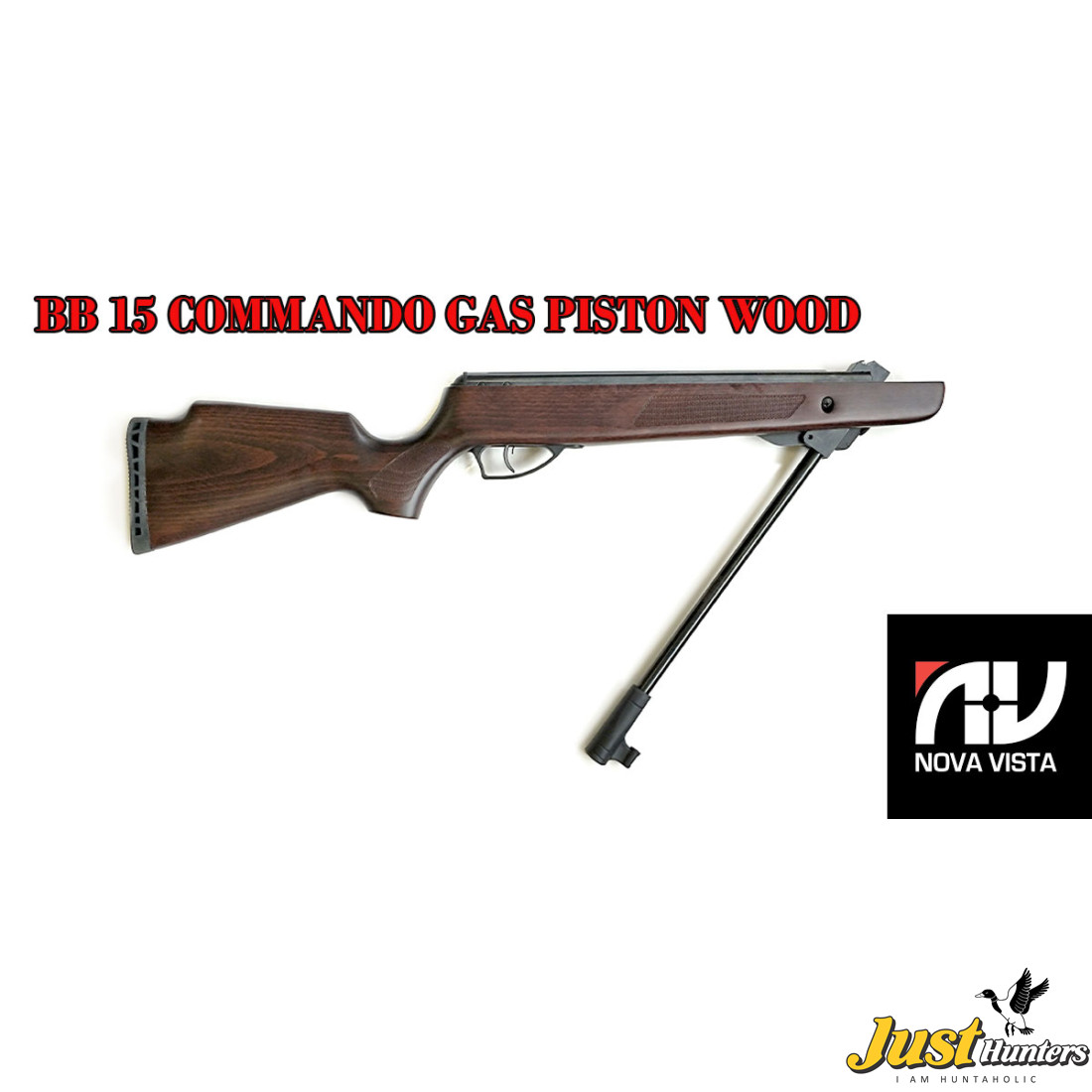 NOVA VISTA BB15 COMMANDO AIR GUN 5.5MM/0.22 Cal. with GAS PISTON Wooden ...