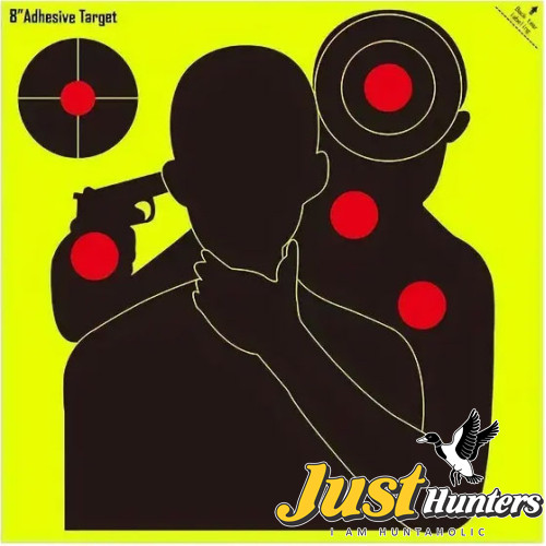 8 Inch Adhesive Shooting Target Face Style Pack of 10 Sheets