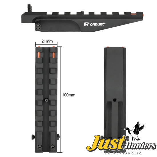 ohhunt AK 47/74 and Saiga Rear Sight Rail Mount with Fiber Optic for ...
