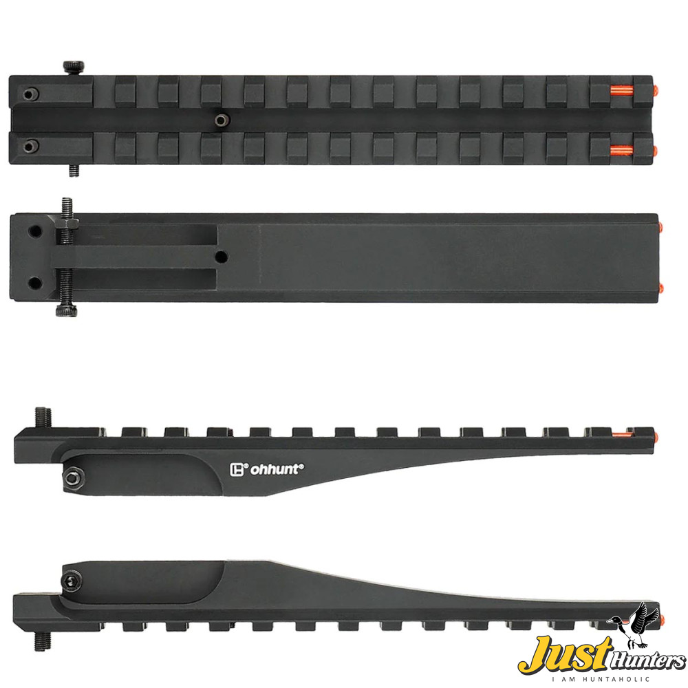 ohhunt AK 47/74 and Saiga Rear Sight Rail Mount with Fiber Optic for ...