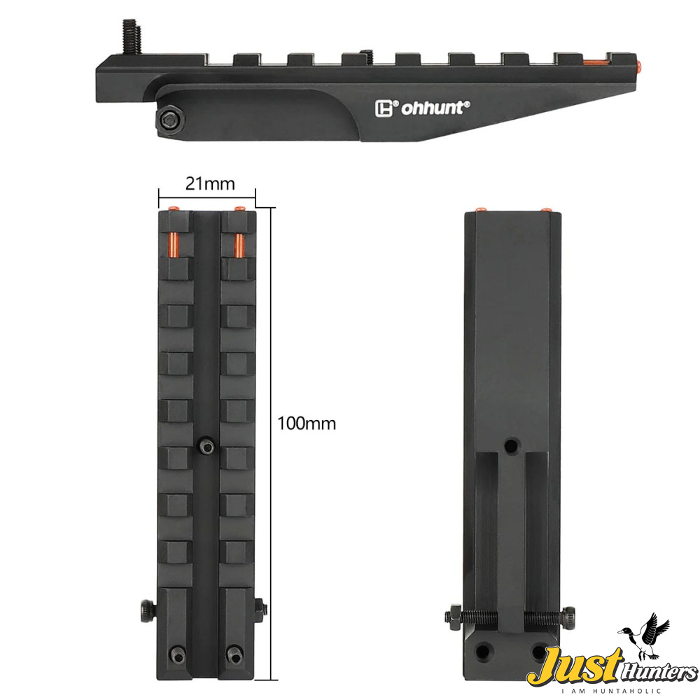 ohhunt AK 47/74 and Saiga Rear Sight Rail Mount with Fiber Optic for ...