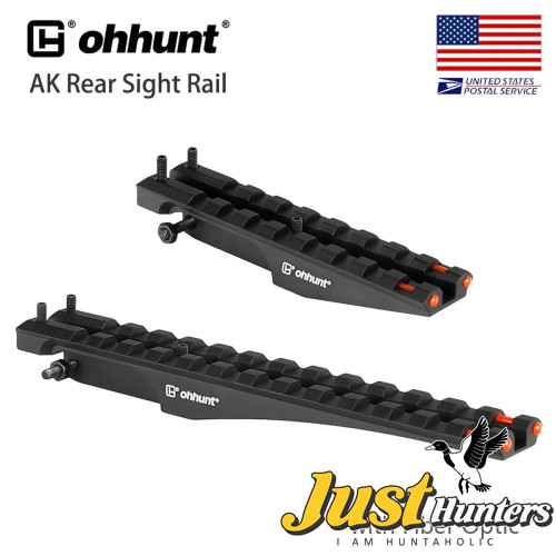 ohhunt AK 47/74 and Saiga Rear Sight Rail Mount with Fiber Optic for ...