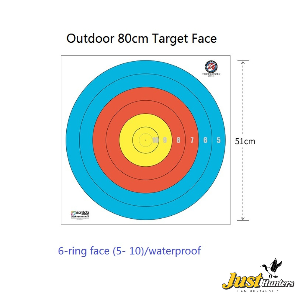 5X Sanlida Archery X10 Polyster Waterproof Target Face 51cm 6 Ring ...
