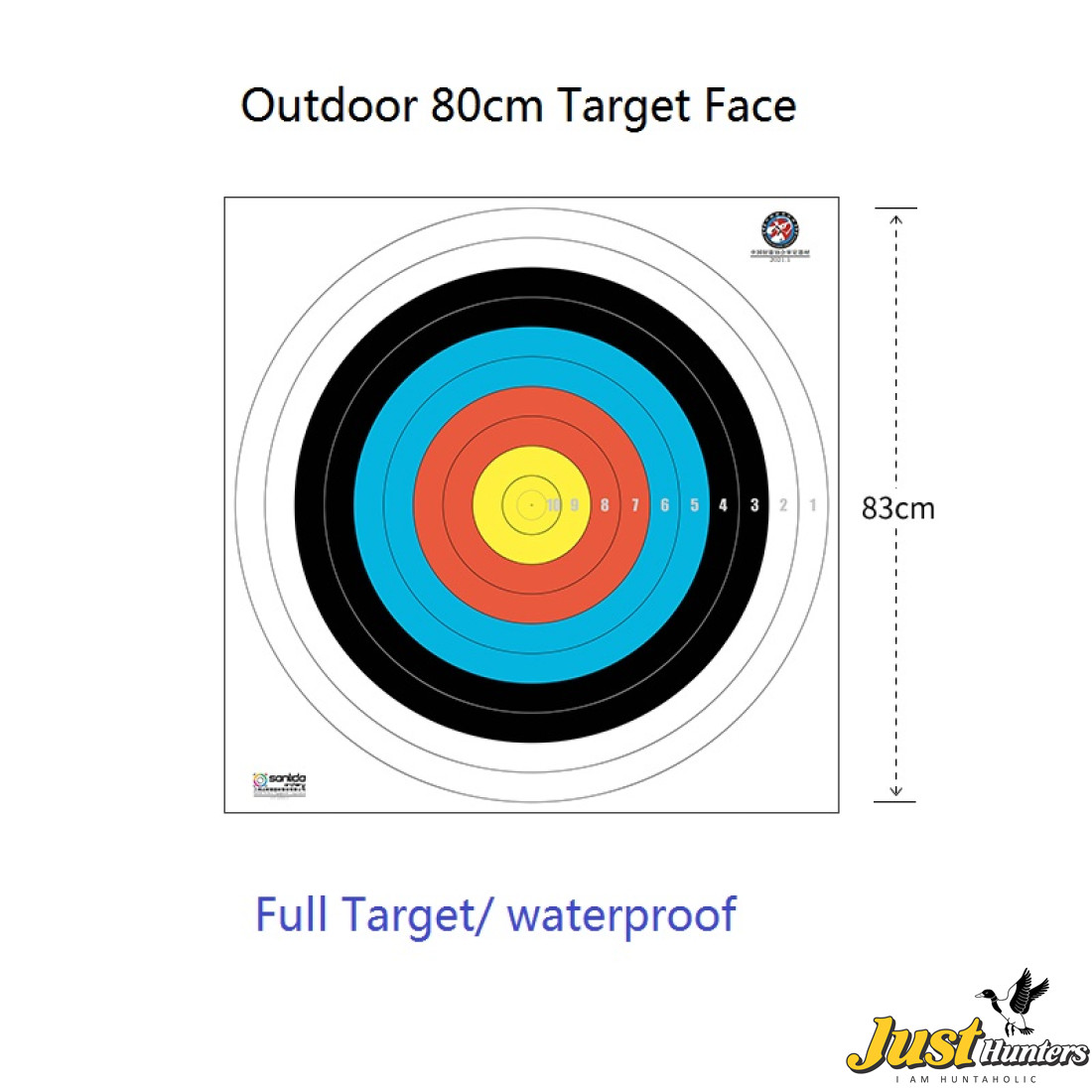 5X Sanlida Archery X10 Polyster Waterproof Target Face 83cm 10 Rings ...