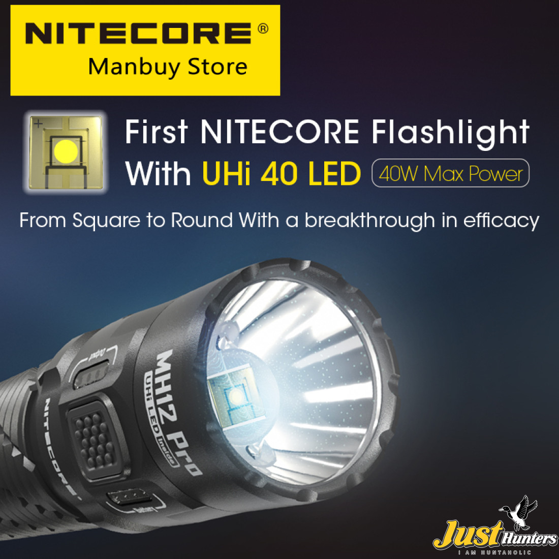 NITECORE MH12 Pro 3300 Lumens Rechargeable Compact Flashlight 505 Meter ...