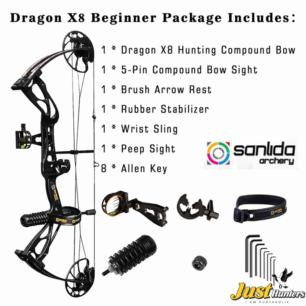 Sanlida Archery Dragon X8 60lbs Black Basic Kit - Hunting, Shooting ...