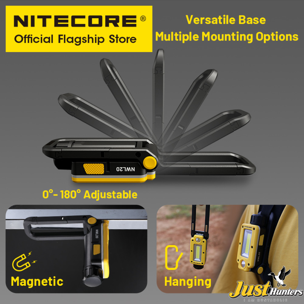 NITECORE NWL20 USB-C Rechargeable Work Light 180° Adjustable ...