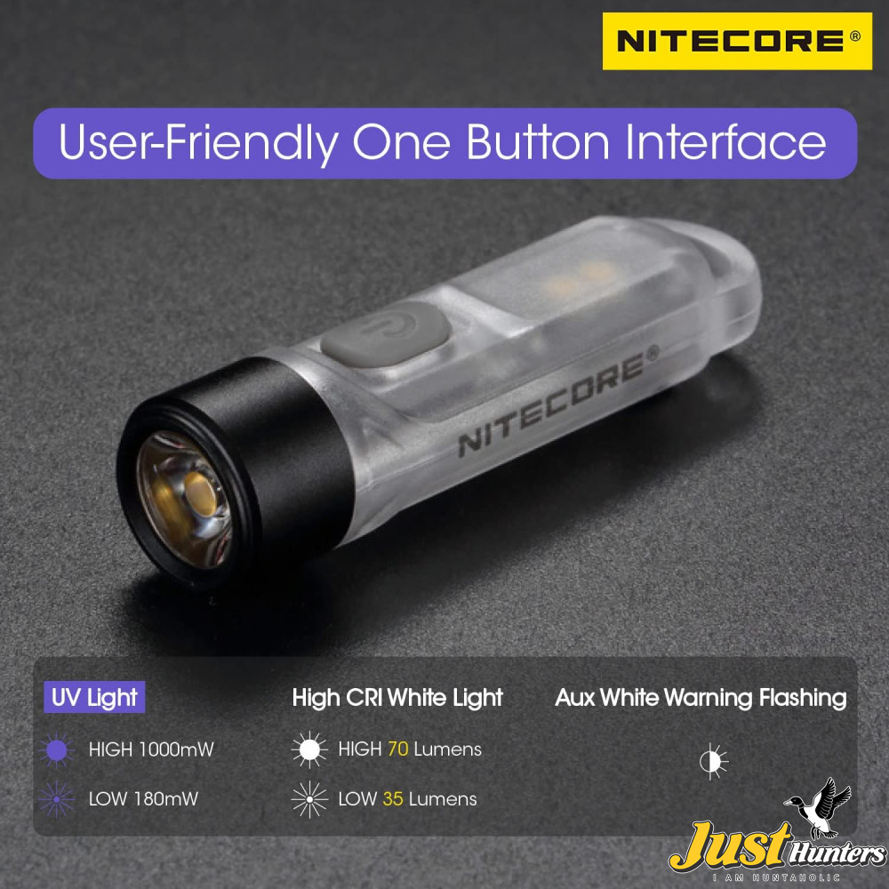 Nitecore TIKI UV 365nm Ultraviolet USB-C Rechargeable Keychain EDC ...