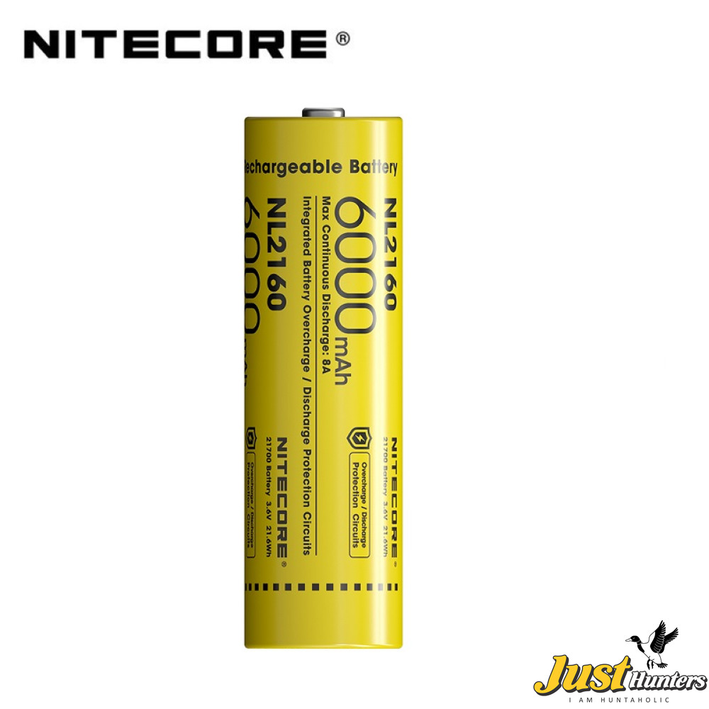Nitecore NL2160, 6000mAh, High Capacity 3.6V, 21700 Rechargable Battery - Hunting, Shooting ...
