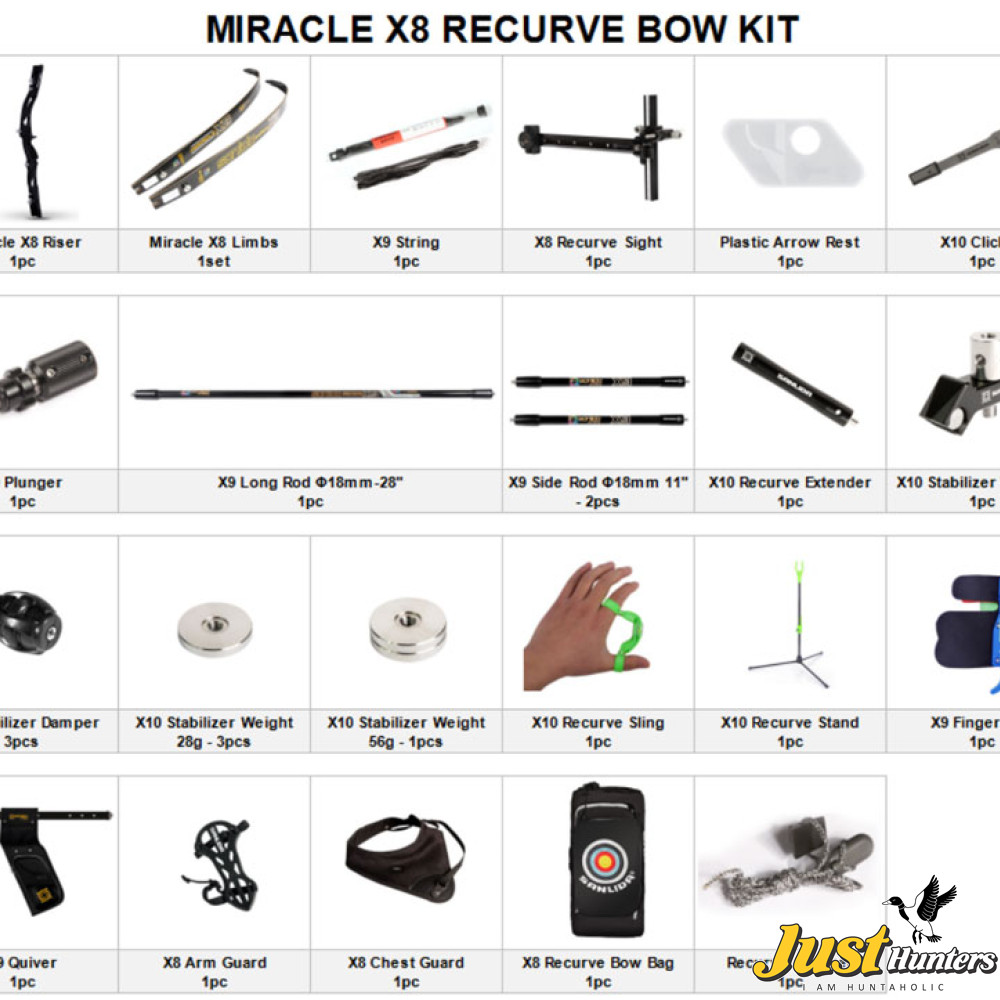 Sanlida Archery Miracle X8 Recurve Bow Full Pro Kit Package - Hunting ...