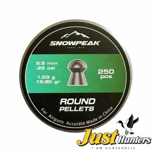 Snow Peak Round Pellets .22 Cal. 15.89 Gr - Hunting, Shooting, Airguns ...
