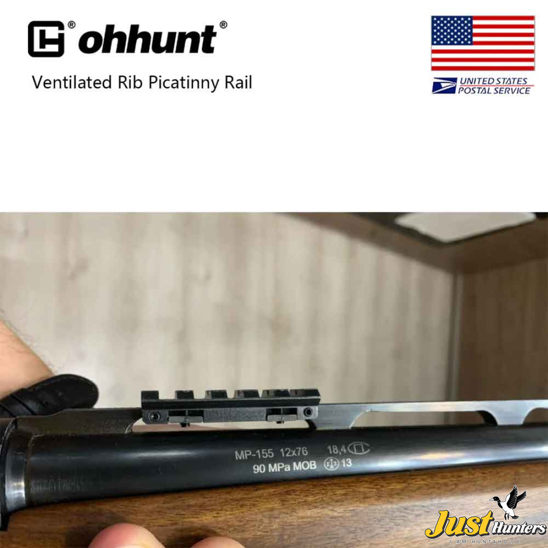 Buy Ohhunt Ventilated Shotgun Rib Mount Picatinny Rail - 3.35 inch 8 Slot