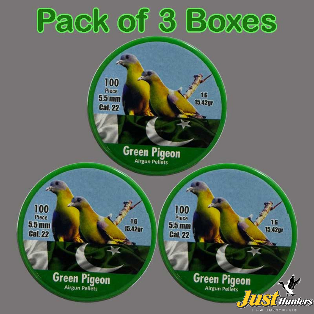 Green Pigeon Pellets .22 Cal. Pack of 3 Boxes - Hunting, Shooting ...