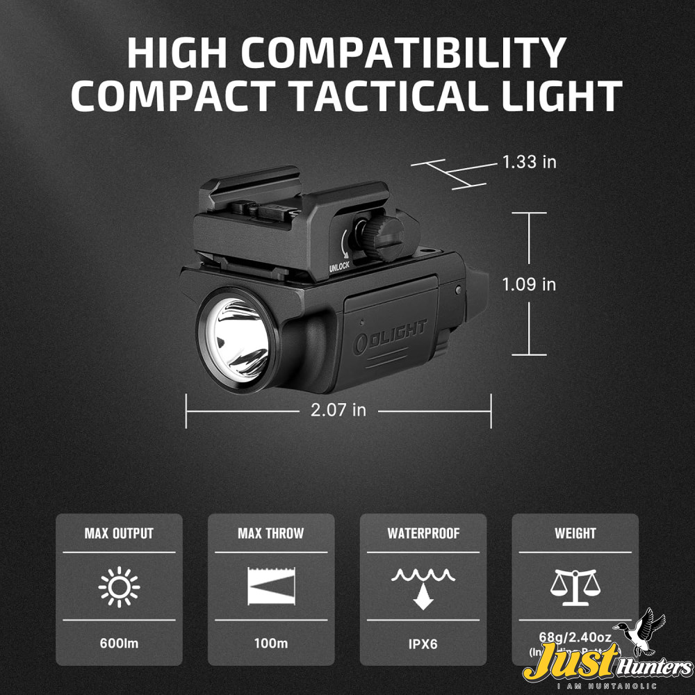 OLIGHT PL-Mini 3 Valkyrie 600 Lumens Compact Tactical Picatinny/GL ...