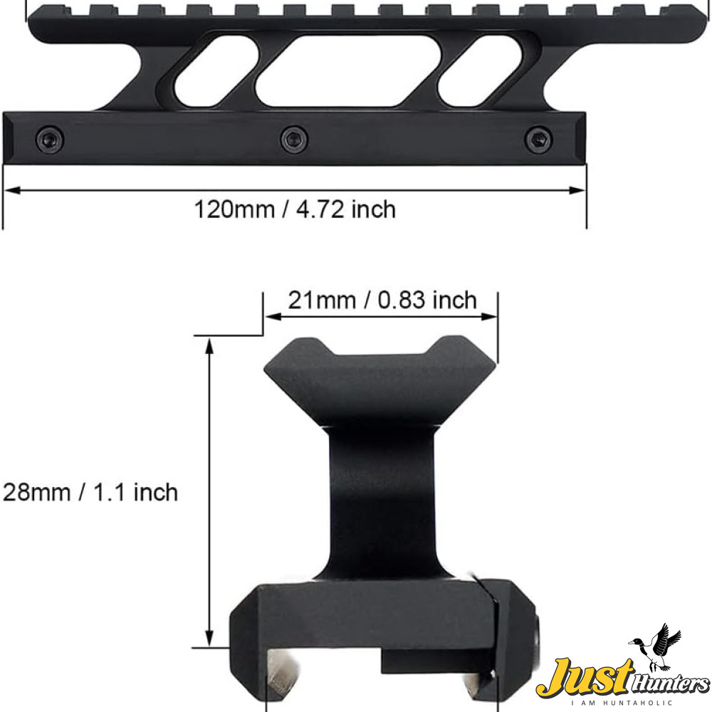Ohhunt Picatinny Cantilever Riser Red dot Scope Rail Riser Mount 1.1 ...