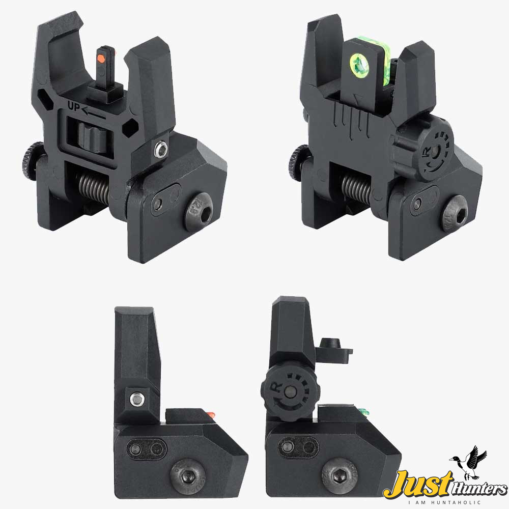 Ohhunt® Green Red Dot Flip Up Sights Fiber Optics Polymer Front Rear ...