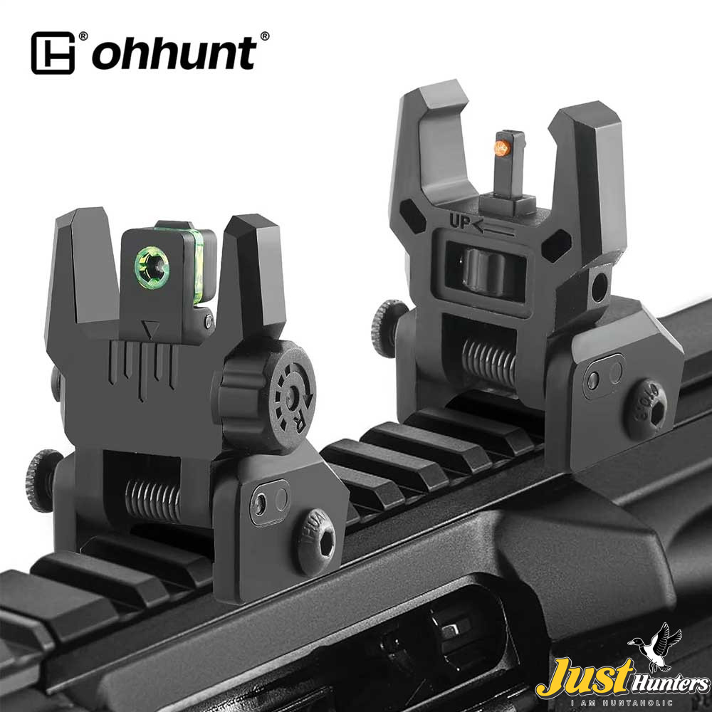 Ohhunt® Green Red Dot Flip Up Sights Fiber Optics Polymer Front Rear ...