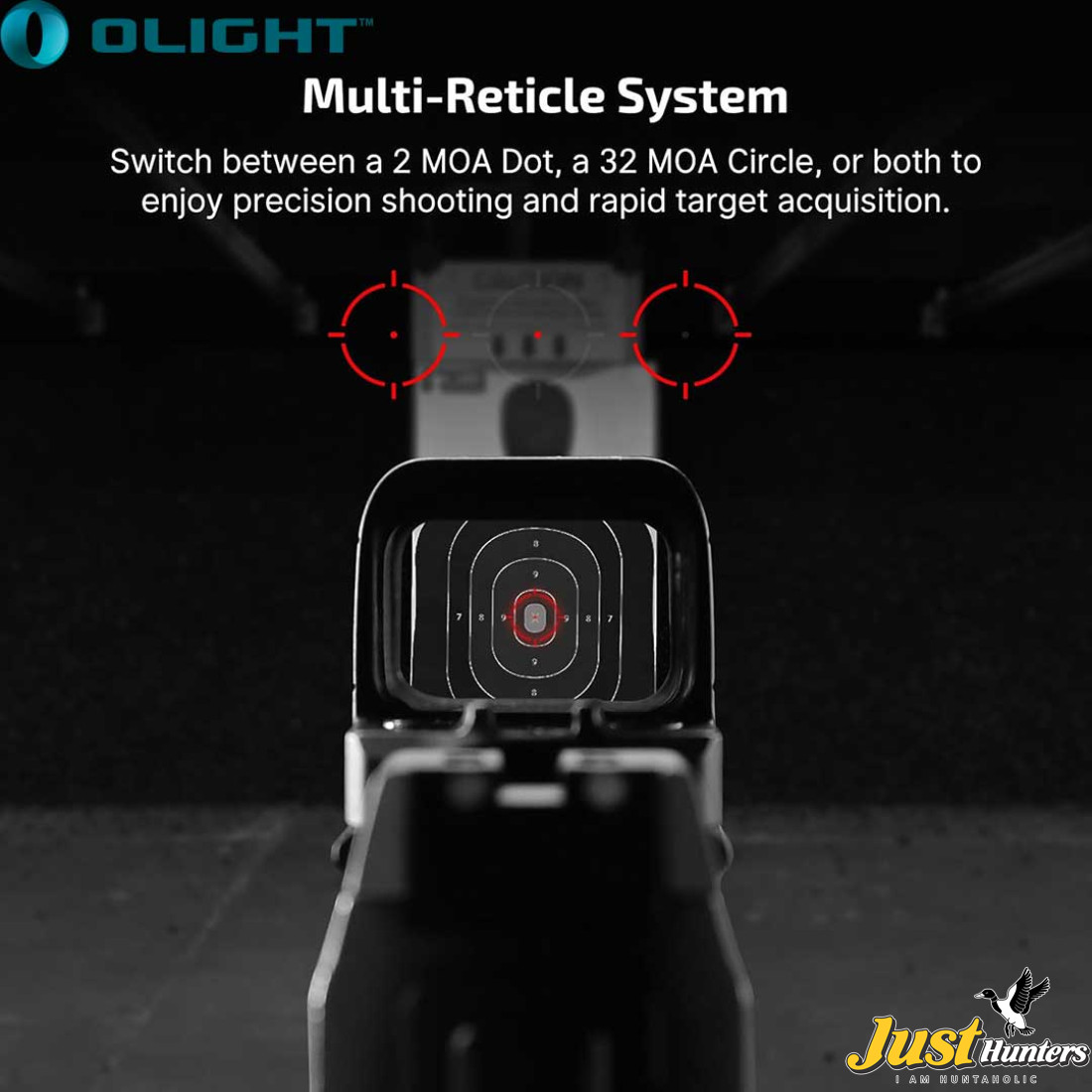 OLIGHT Osight S Multi-Reticle Micro Enclosed Sight with Charging Cover ...