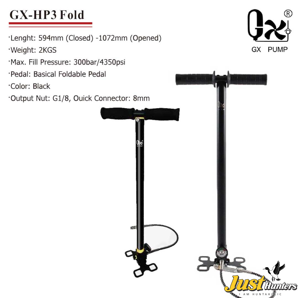 GX-HP3 Fold PCP Manual Pump 300 Bar / 4350 PSI - Hunting, Shooting ...