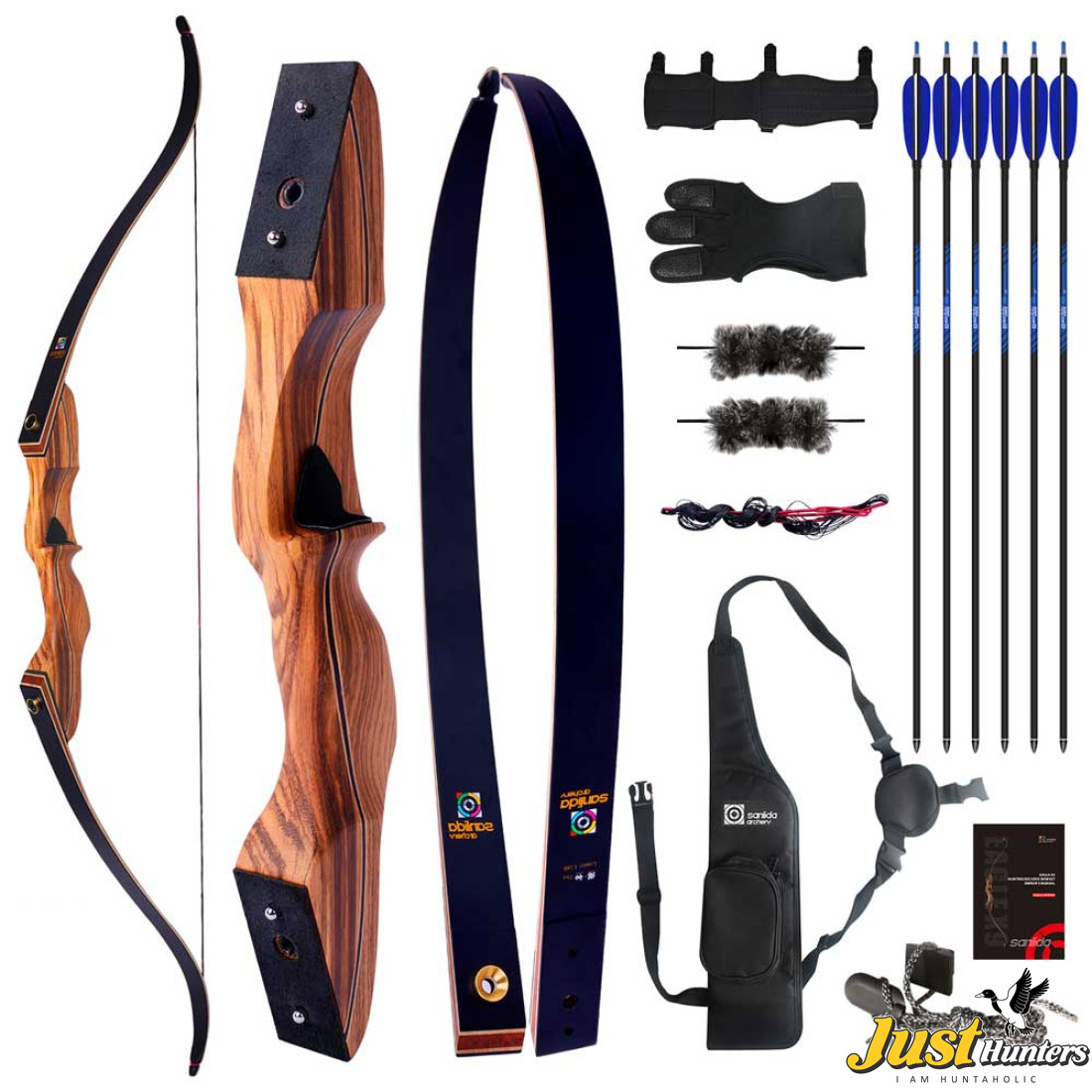 Sanlida Archery Eagle X9 New 58" 35# Recurve Takedown Wooden Bow ...